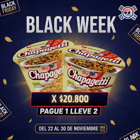 2×1 Big Bowl Ramen Chapagetti de 114gr – No Picante – Oppa Store Colombia